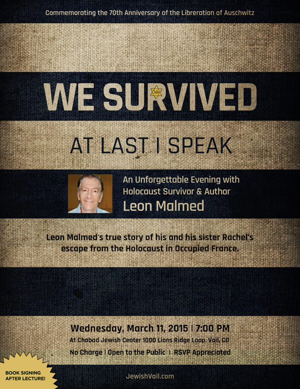 We Survived: An Evening with Leon Melamed - JewishVail.com
